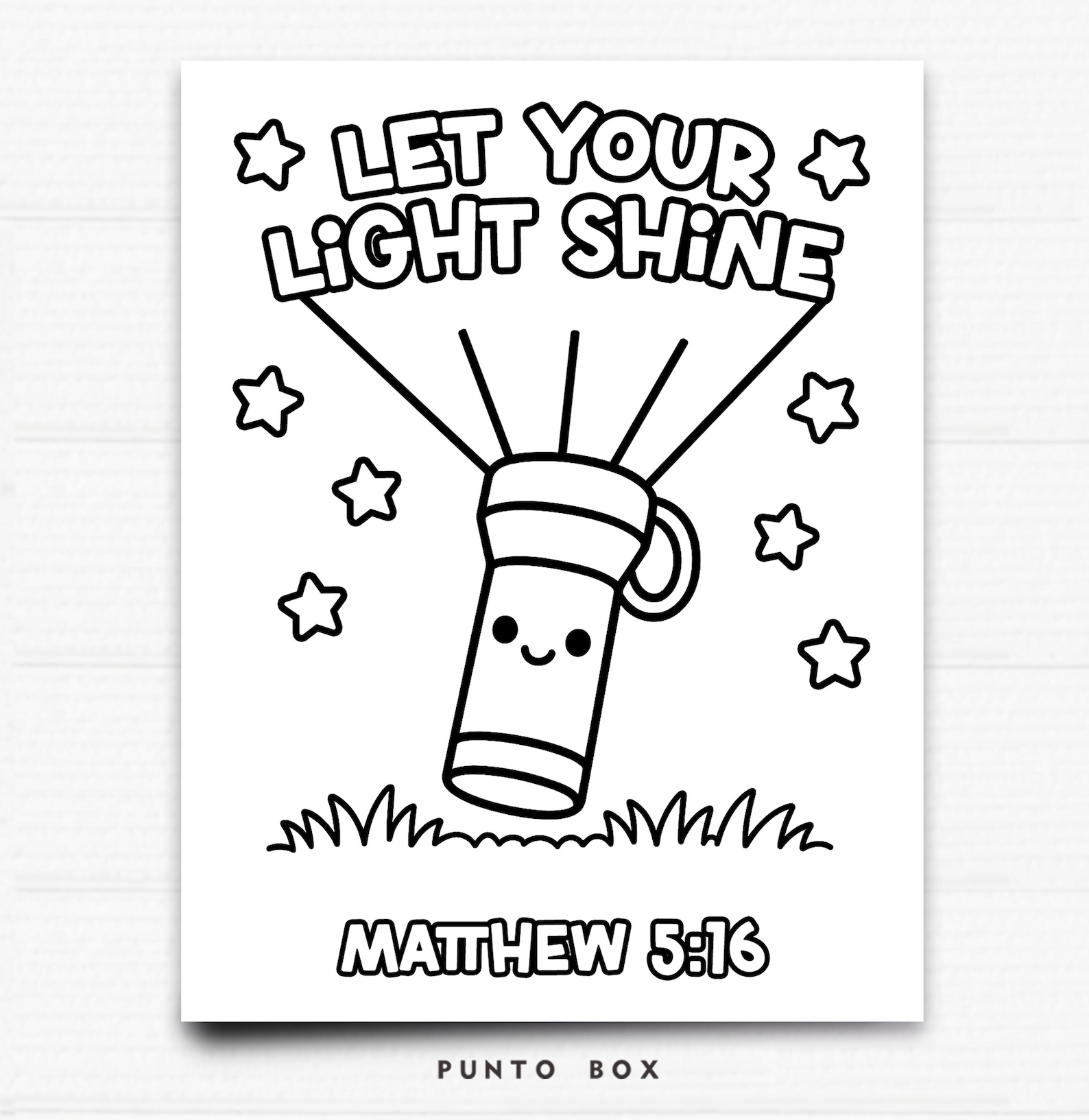 Let Your Light Shine Coloring Page – Matthew 5:16 Bible Verse for Kids ...