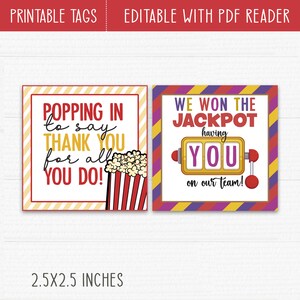 Appreciation Favor Tags. Employee Appreciation Tag Bundle. Staff ...