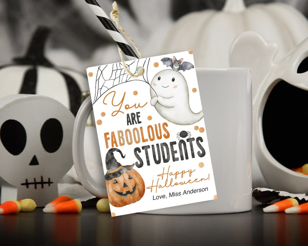 Kids Halloween Tags. Printable Happy Halloween Gift Label. Instant ...