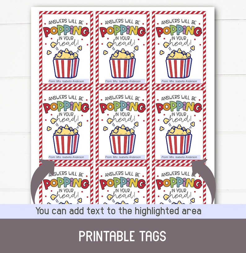 Testing Encouragement Tags | Printable Student Motivational Gift Tags ...