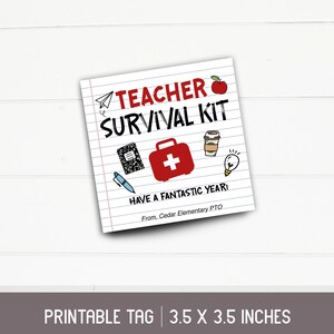 Printable Teacher Survival Kit Bundle. Teacher Appreciation Gift Tags ...