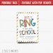 Printable Back to School Pop Tag. Editable Template. Lets Ring Into the ...