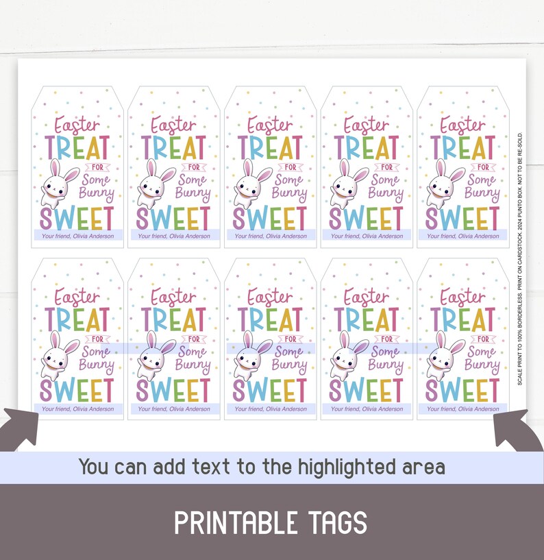 Printable Kids Easter Favor Tag – "easter Treats for Some Bunny Sweet ...