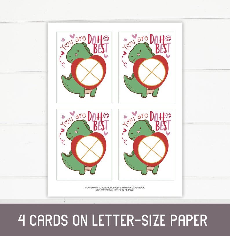 Printable Dinosaur Play-doh Valentine Cards | Non-candy Classroom Gift ...