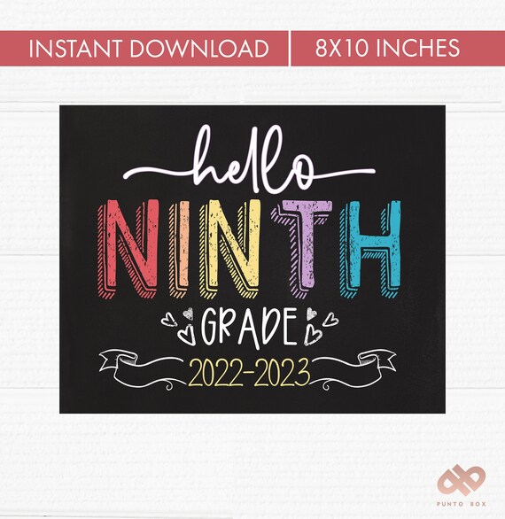 First Day of Ninth Grade. First Day of School Printable Sign. - Etsy