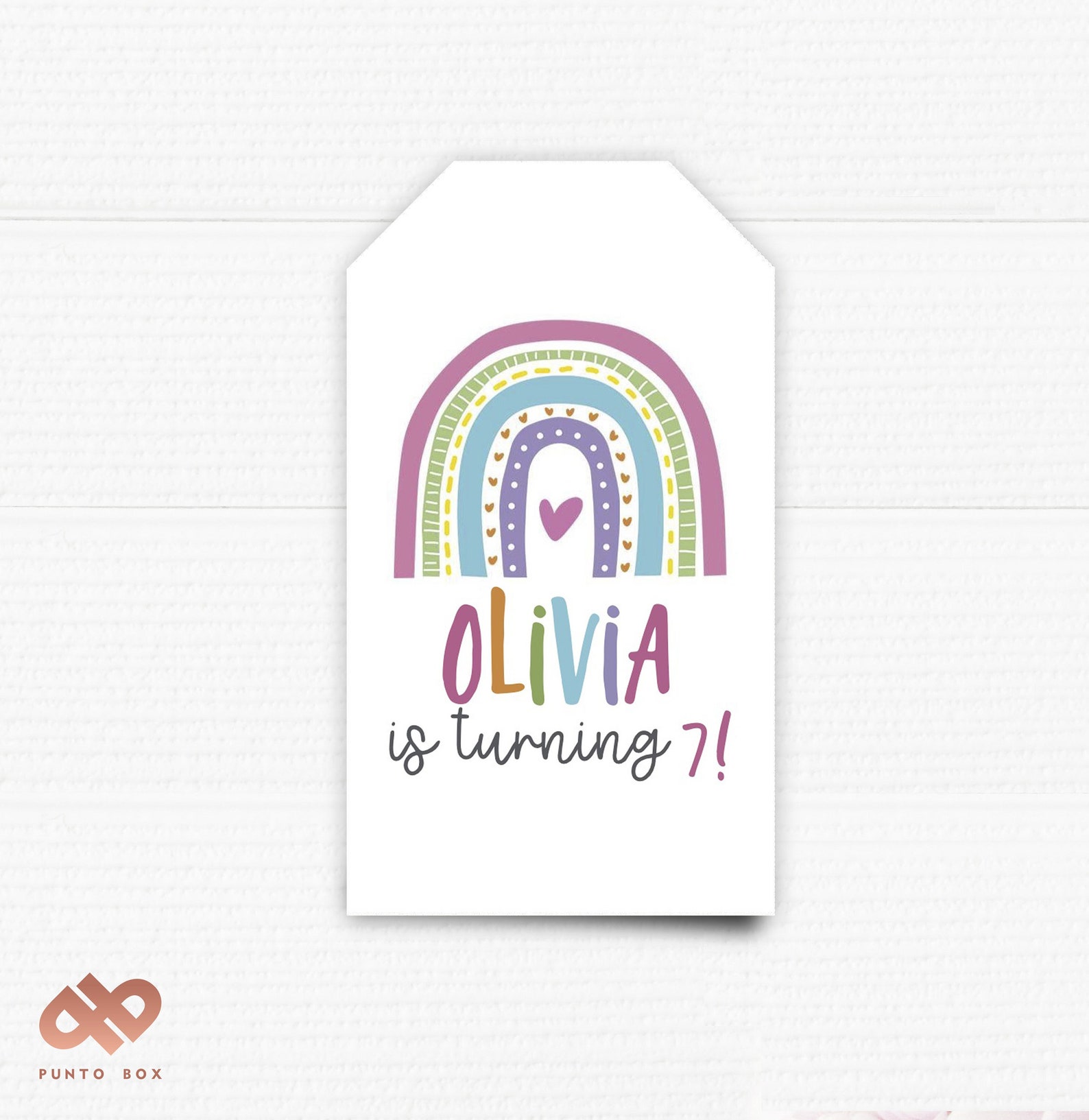 Printable Birthday Rainbow Tags. Favor Tags. She is Turning. Editable ...