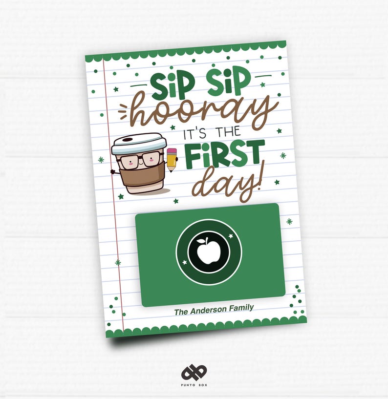 Sip Sip Hooray Coffee Gift Card Holder – Back to School Gift – Teachers ...