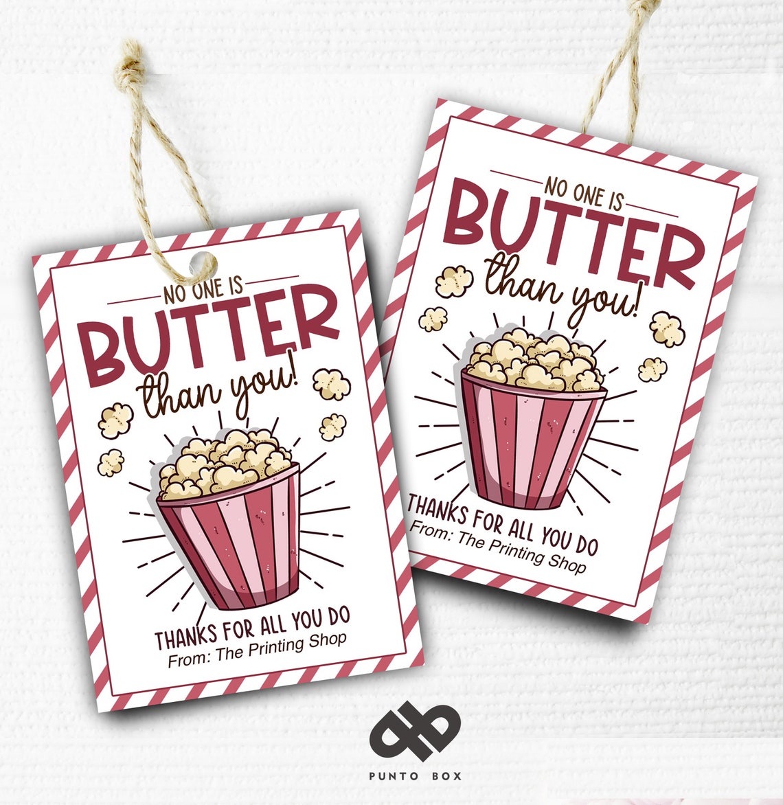 Printable Popcorn Favor Tags. Staff, Employee Appreciation Tag. No One ...