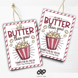 Printable Popcorn Favor Tags. Staff, Employee Appreciation Tag. No One ...