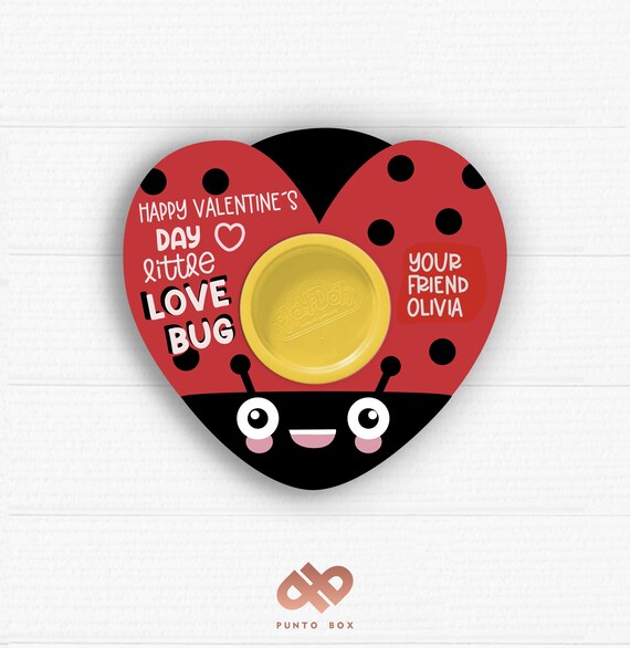 Play Doh Printable Cards. Classroom Valentines. Love Bug. Kids ...