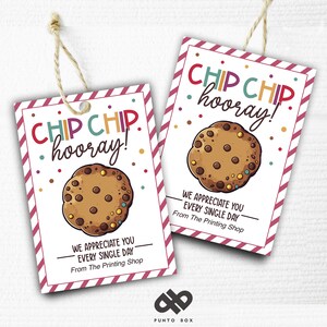 Printable Chip Cookies Favor Tags. Staff. Employee Appreciation Tag ...