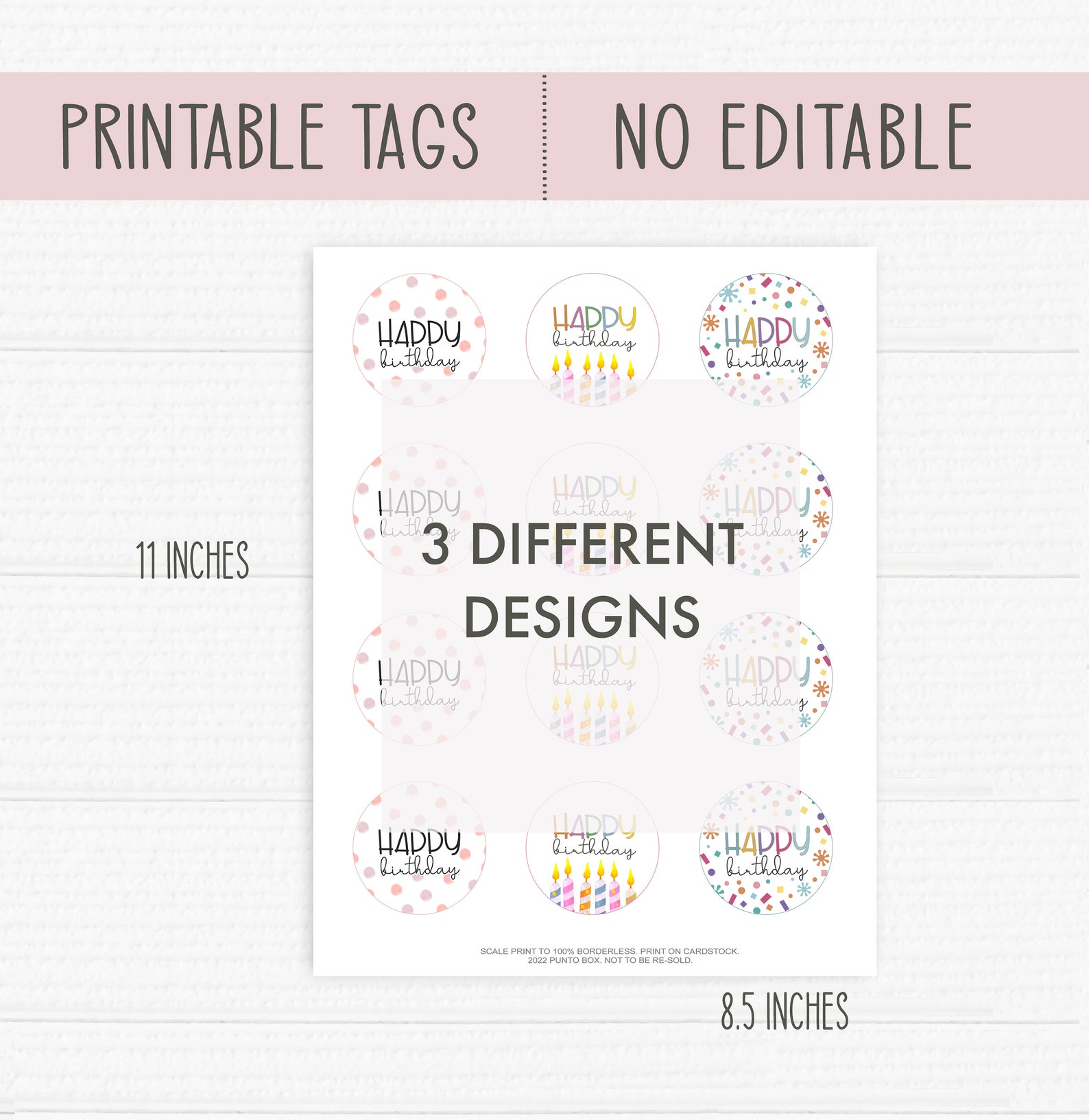 Printable Birthday Tag. Instant Download. Not Editable. Three - Etsy