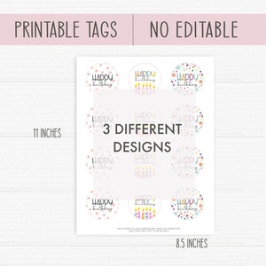 Printable Birthday Tag. Instant Download. Not Editable. Three Different ...