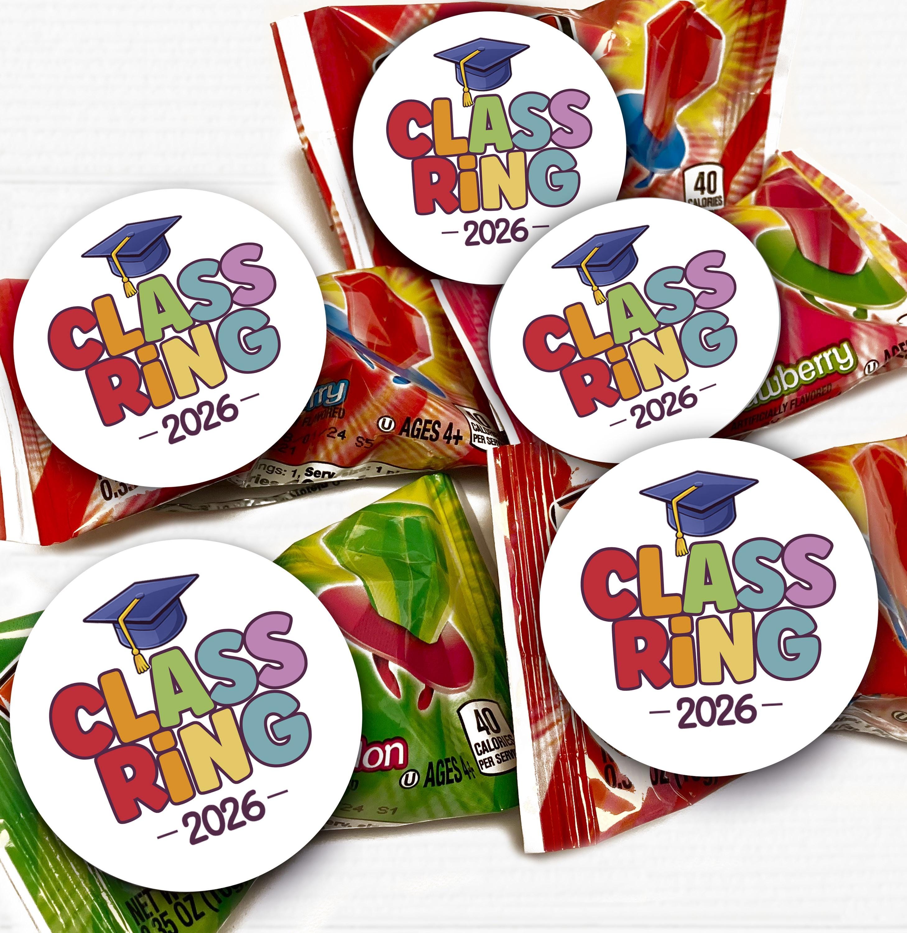 Class Ring Pop Favor Tags and Stickers | Kindergarten and Fifth Grade ...