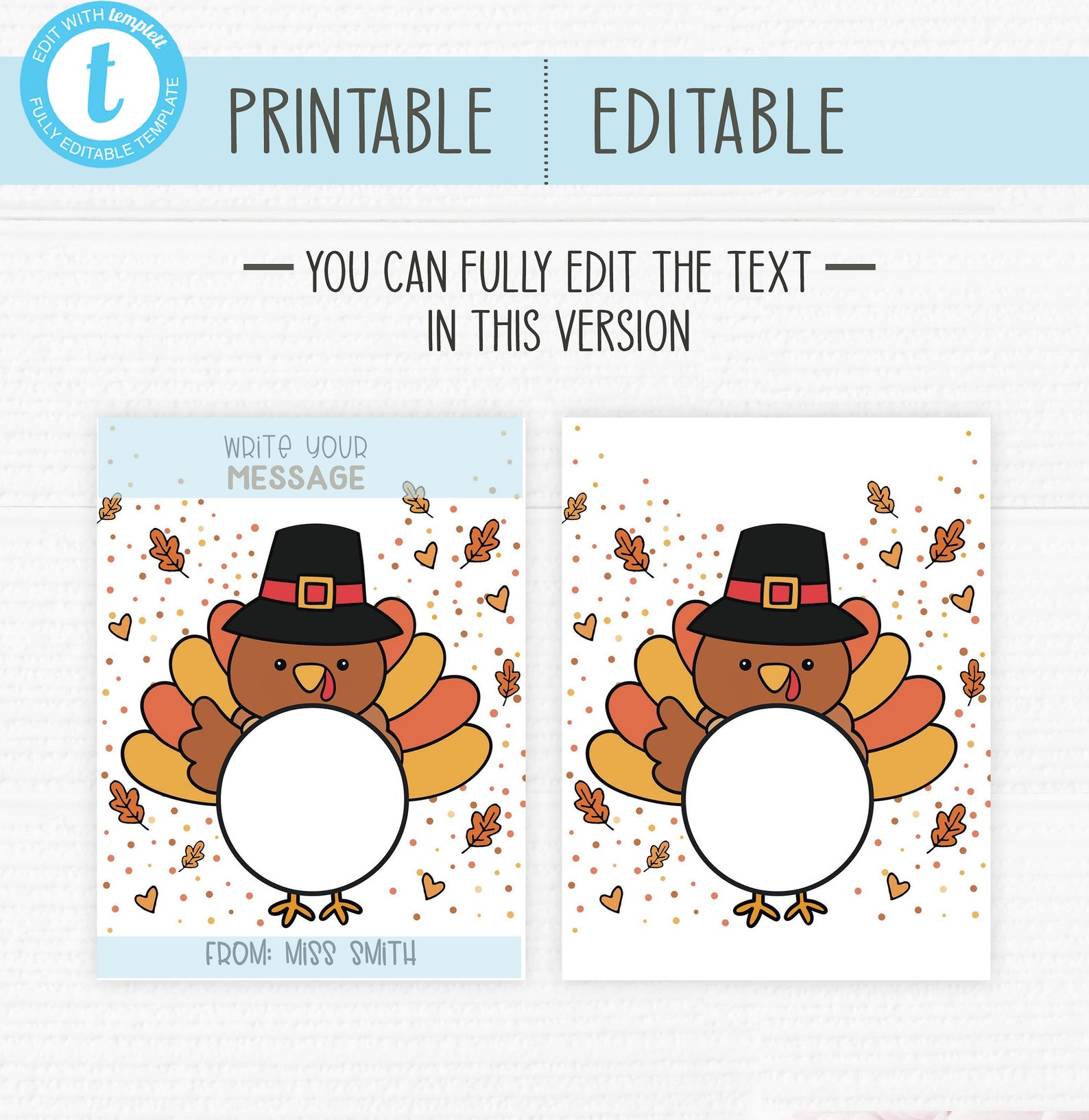 Play Doh Printable Cards. Thanksgiving Turkey. No Candy Favors ...