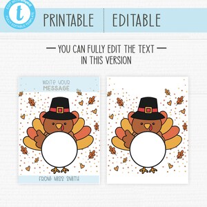 Play Doh Printable Cards. Thanksgiving Turkey. No Candy Favors ...