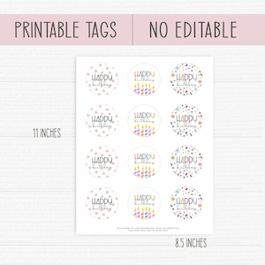 Printable Birthday Tag. Instant Download. Not Editable. Three Different ...