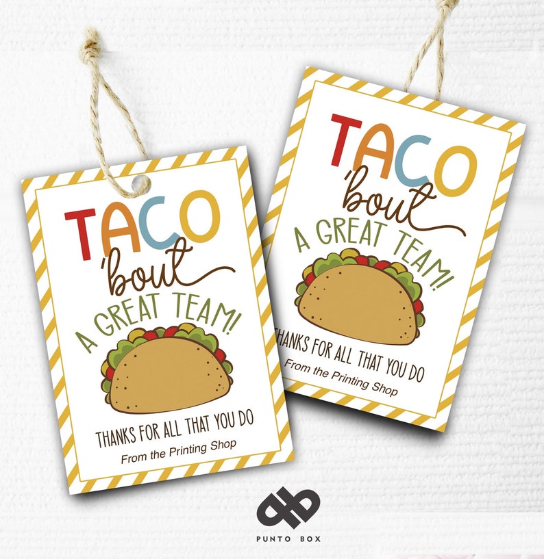 Employee Appreciation Favor Tag. Staff Appreciation. Taco Bout - Etsy
