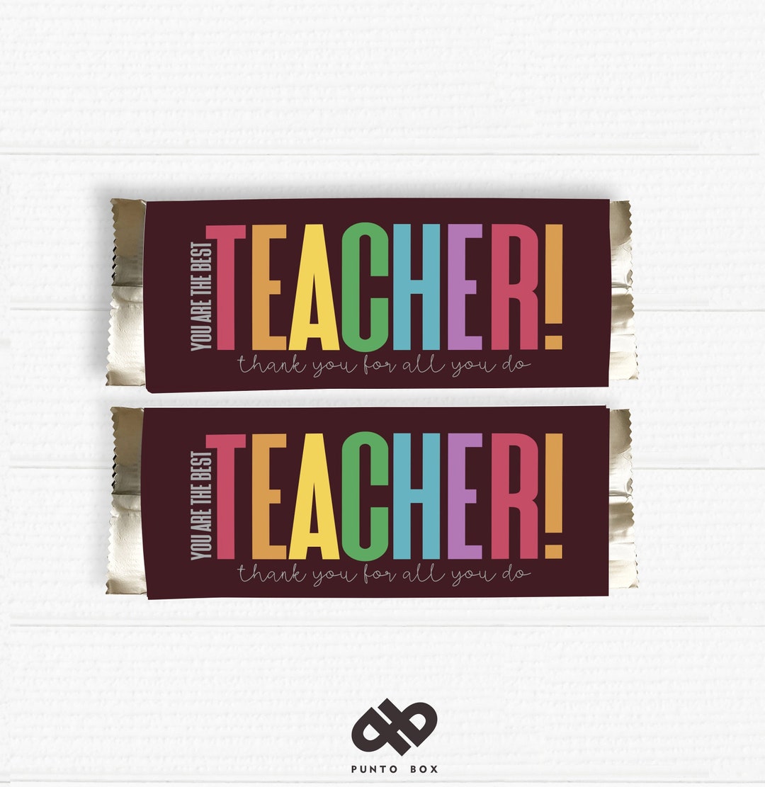 Printable Teacher Appreciation Chocolate Candy Bar Wrapper. Instant ...