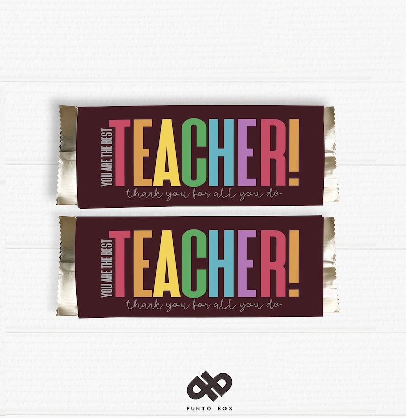 Printable Teacher Appreciation Chocolate Candy Bar Wrapper. Instant ...