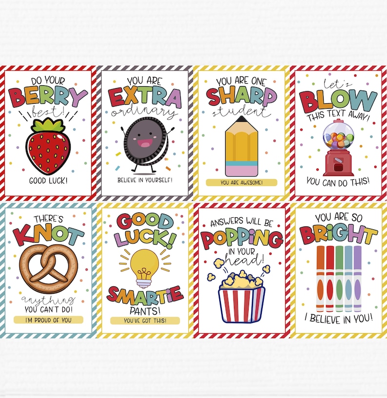 Testing Encouragement Tags | Printable Student Motivational Gift Tags ...