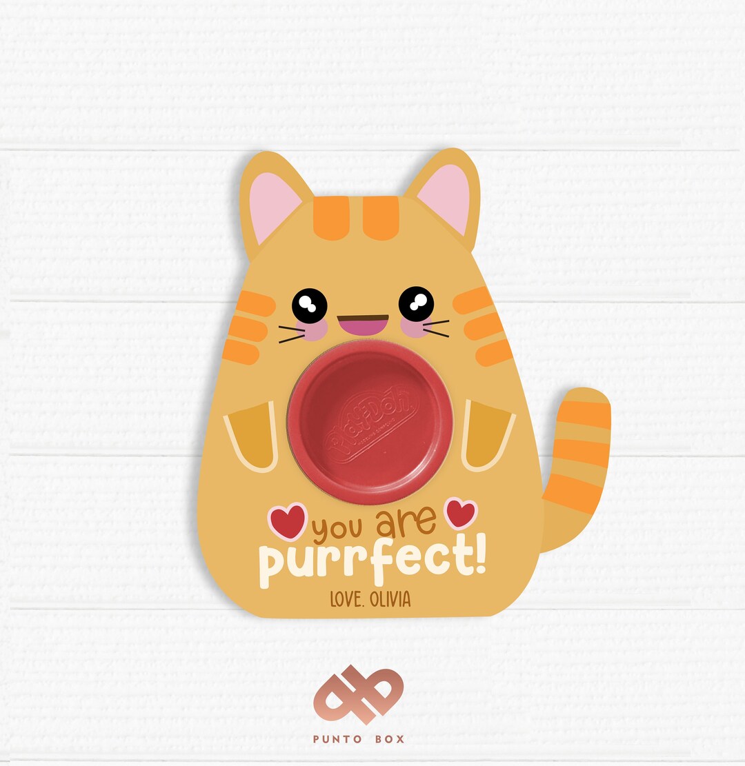 Play Doh Printable Cards. Classroom Valentines. You Are Purrfect. Kids ...