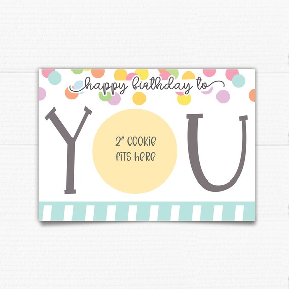 Printable Mini Cookie Card 5 X 3.5. Happy | Etsy