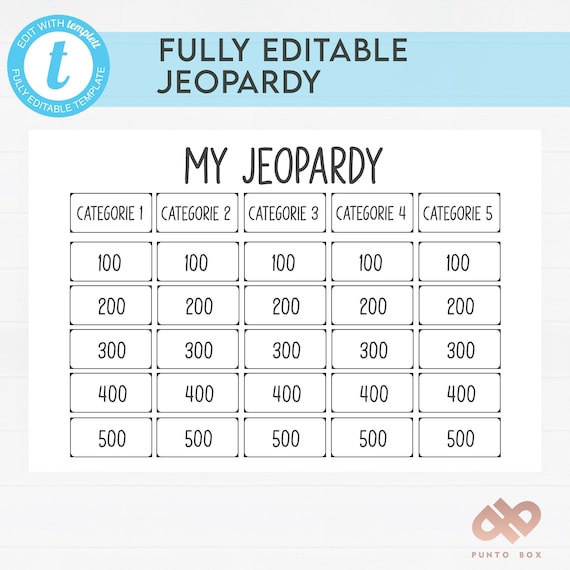 Printable Jeopardy. Fully Editable. Minimalist 24x36 - Etsy