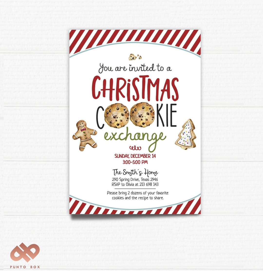 Printable Christmas Invitation. Christmas Cookie Exchange. - Etsy