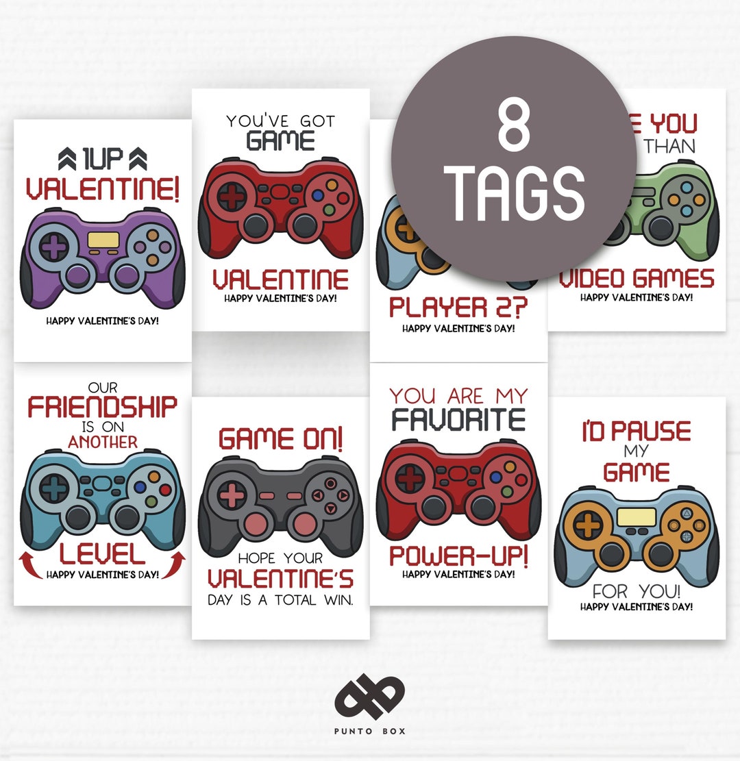 Gamer Valentine Cards Bundle Printable Digital Download for Boys ...