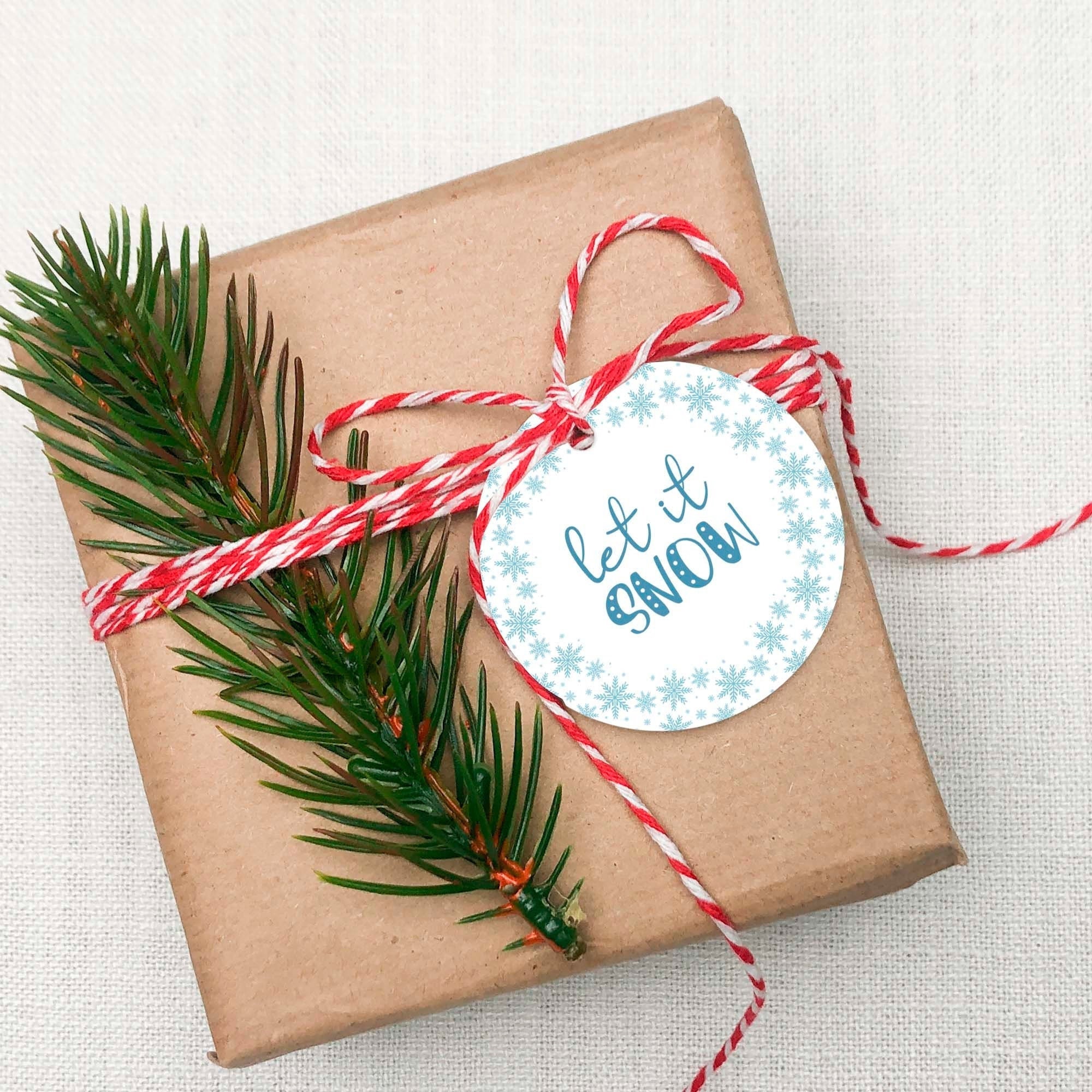Printable Christmas Round Tag. Let It Snow. Cookie Tags 2x2. | Etsy