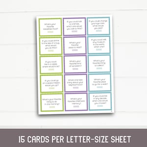 255 Conversation Cards. Printable Conversation Starters Cards. Family ...