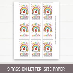 Teacher Appreciation Week Printable Tag and Sign for Instant Download ...