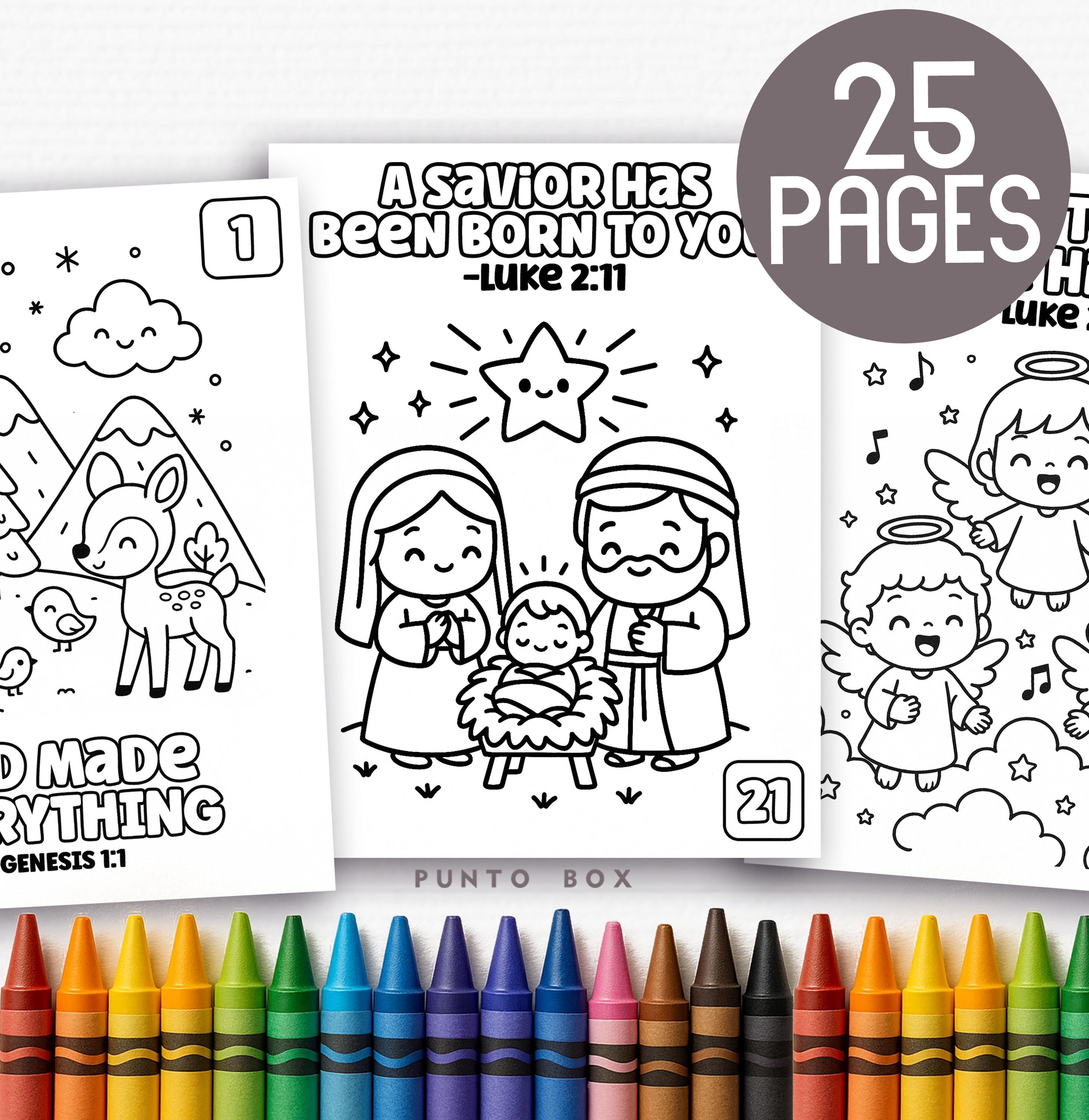 Printable Advent Coloring Calendar for Kids – Bible Verse Christmas ...