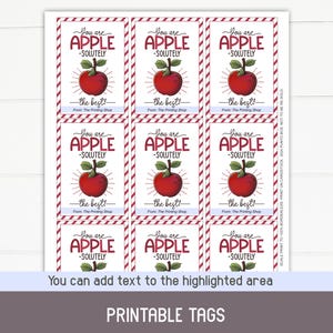 Printable Favor Tags. You Are Apple-solutely the Best. Employee ...