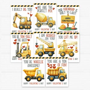 Valentines Day Construction Cards for Kids Set of 8 Printable Classroom ...