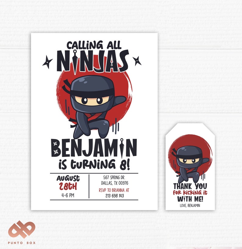 Editable Ninja Party Invitation. Boy Birthday Party. Free - Etsy