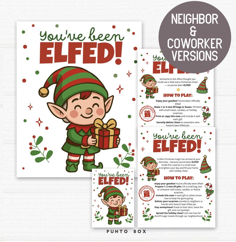 You’ve Been Elfed Christmas Game Printable | Neighborhood and Office ...