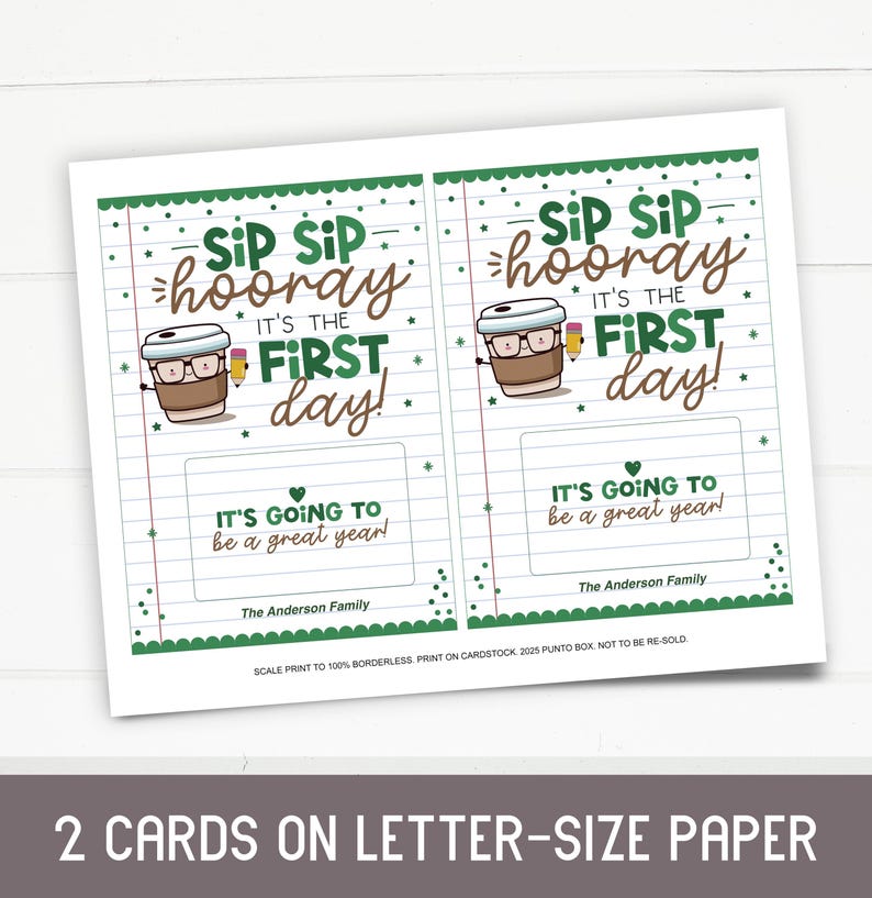 Sip Sip Hooray Coffee Gift Card Holder – Back to School Gift – Teachers ...