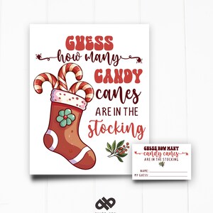 Printable Christmas Game. Guess How Many Candy Canes Are in the ...