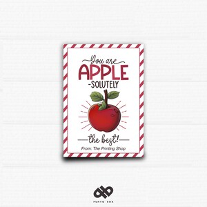 Printable Favor Tags. You Are Apple-solutely the Best. Employee ...