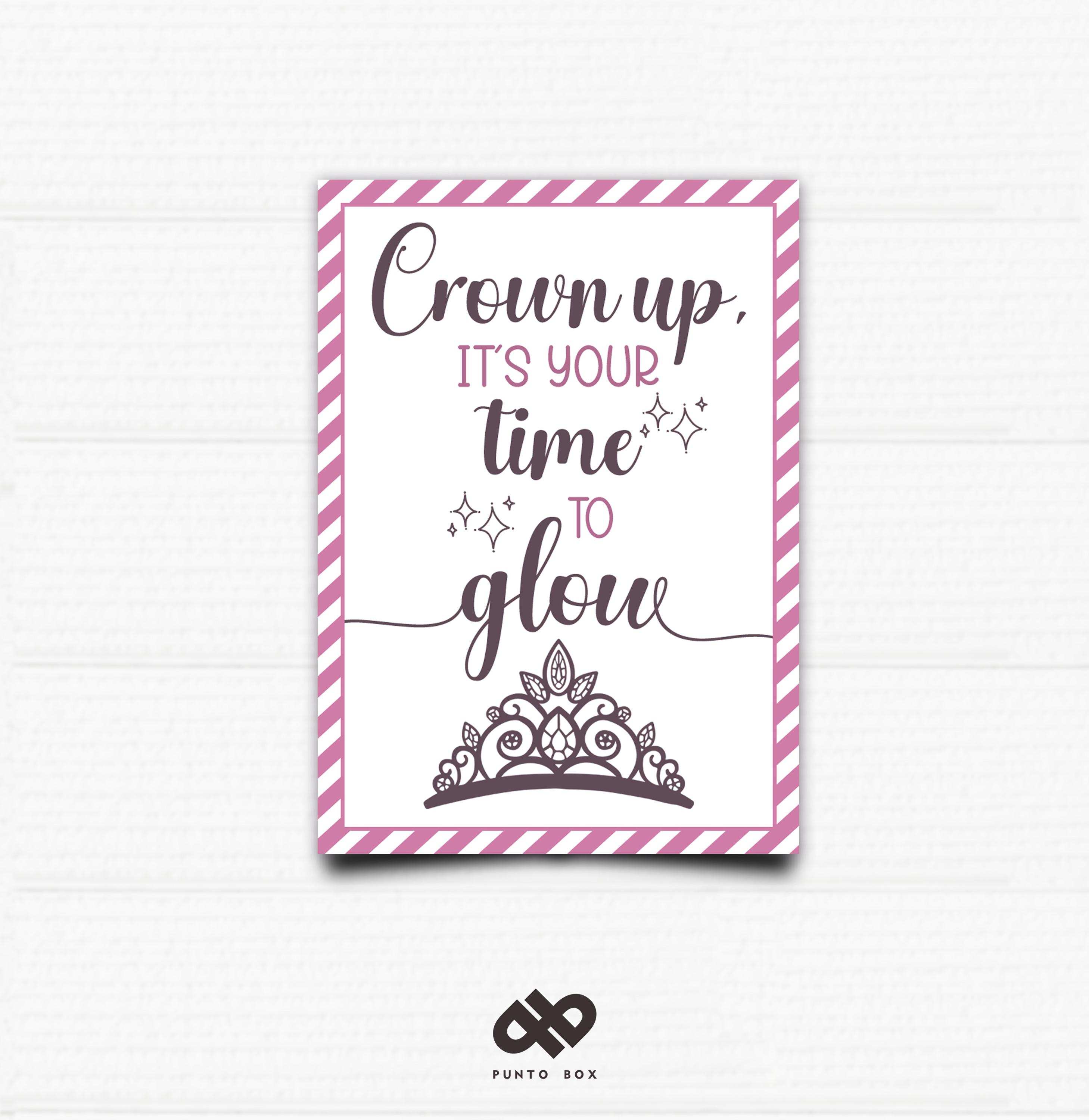 Crown Up, Shine Bright – Printable Pageant Good Luck Tag | Instant ...