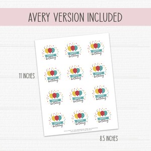 Printable Birthday Tag. Instant Download. Not Editable. Balloons. Happy ...