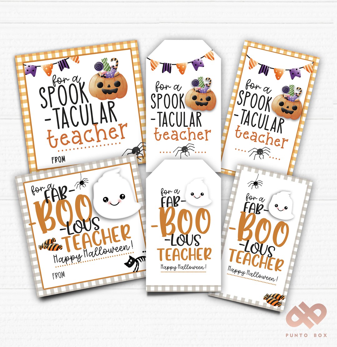 Printable Halloween Tags. Teacher Appreciation. for a Fabulous Teacher ...