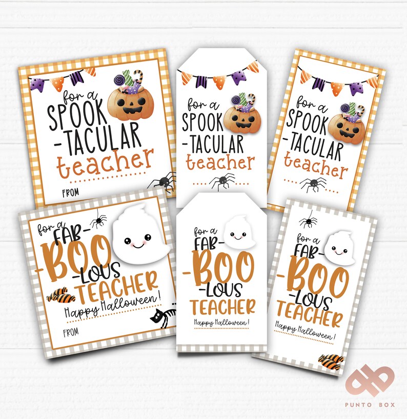 Printable Halloween Tags. Teacher Appreciation. for a Fabulous Teacher ...