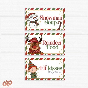 Christmas Printable Treat Bag Toppers. Elf Kisses. Reindeer Food ...