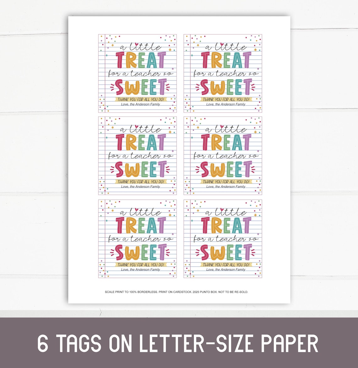 Teacher Appreciation Tag | "a Little Treat for a Teacher so Sweet ...