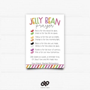 Jelly Bean Prayer Tag - Easter Gift Tag | Christian Printable Tag ...