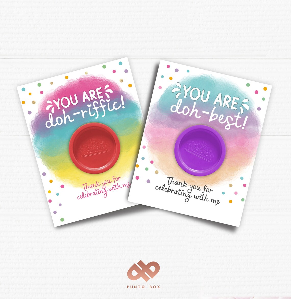 Play Doh Printable Cards. Birthday Favor Tags. Rainbow Splash. - Etsy