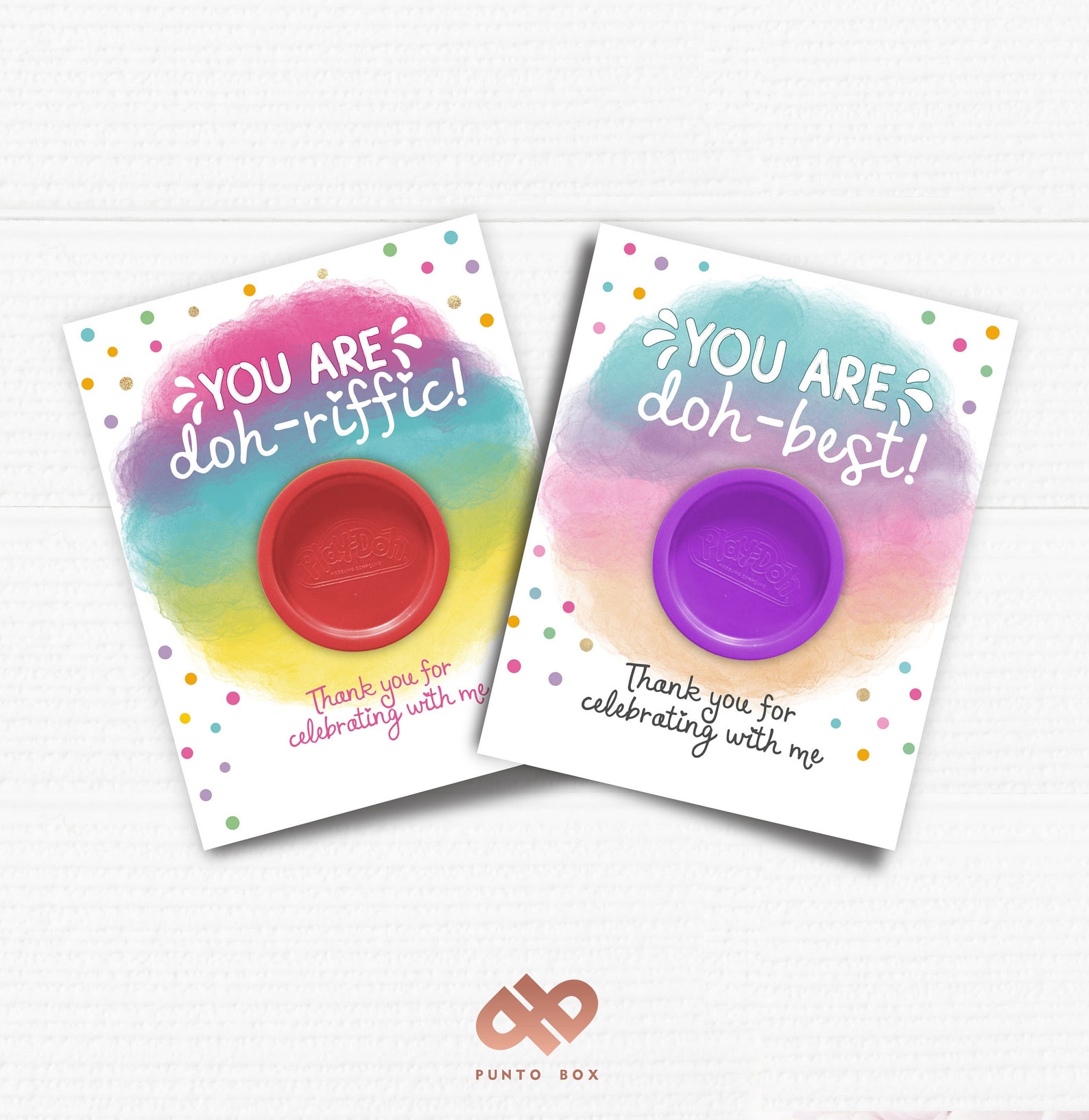 Play Doh Printable Cards. Birthday Favor Tags. Rainbow Splash. - Etsy